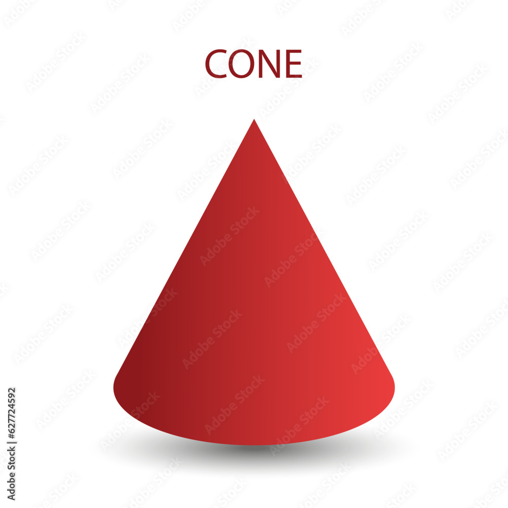 Vector cone with gradients and shadow for game, icon, package design, logo, mobile, ui, web ...