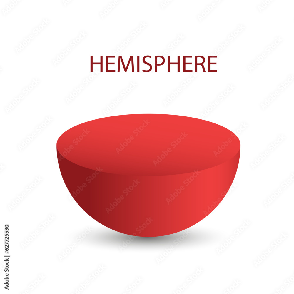 Vector hemisphere with gradients and shadow for game, icon, package ...