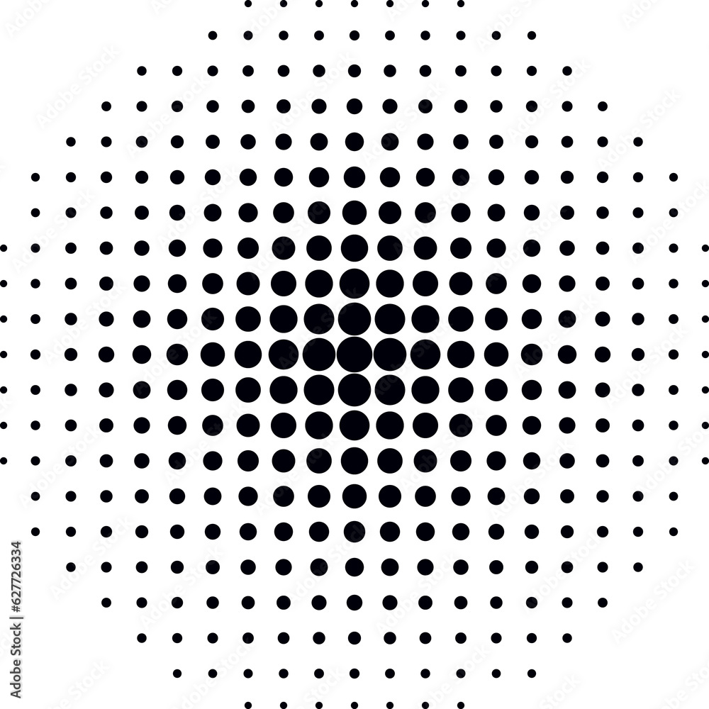 Black halftone dots circle , silhouette geometric element, cut out, png ...