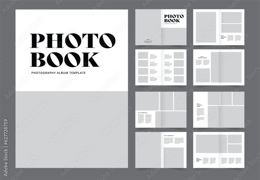 Photobook Design and Photo Album Book Layout Template Stock Vector ...