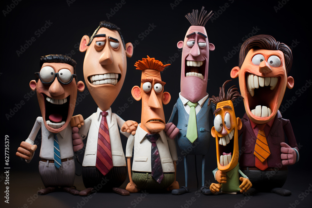 Cartoon characters. claymation style Stock Illustration | Adobe Stock
