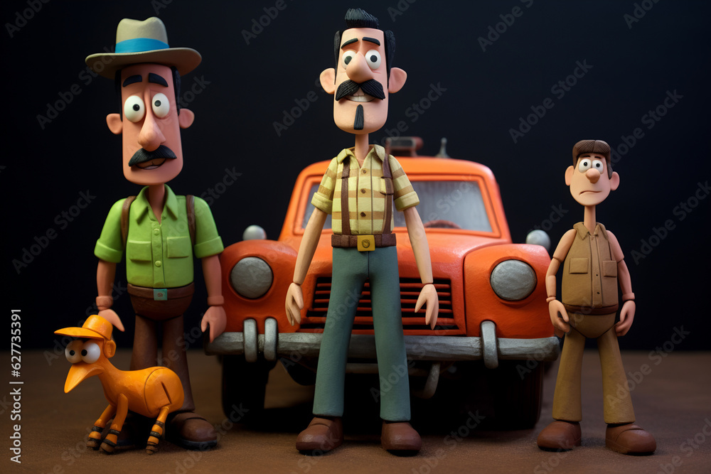 Cartoon characters. claymation style Stock Illustration | Adobe Stock