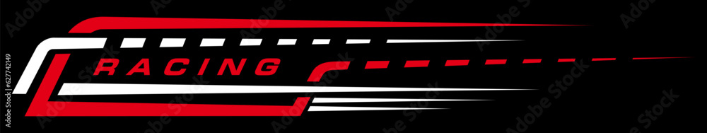 Sport racing emblem, car race line decals print. Motorsport rally ...