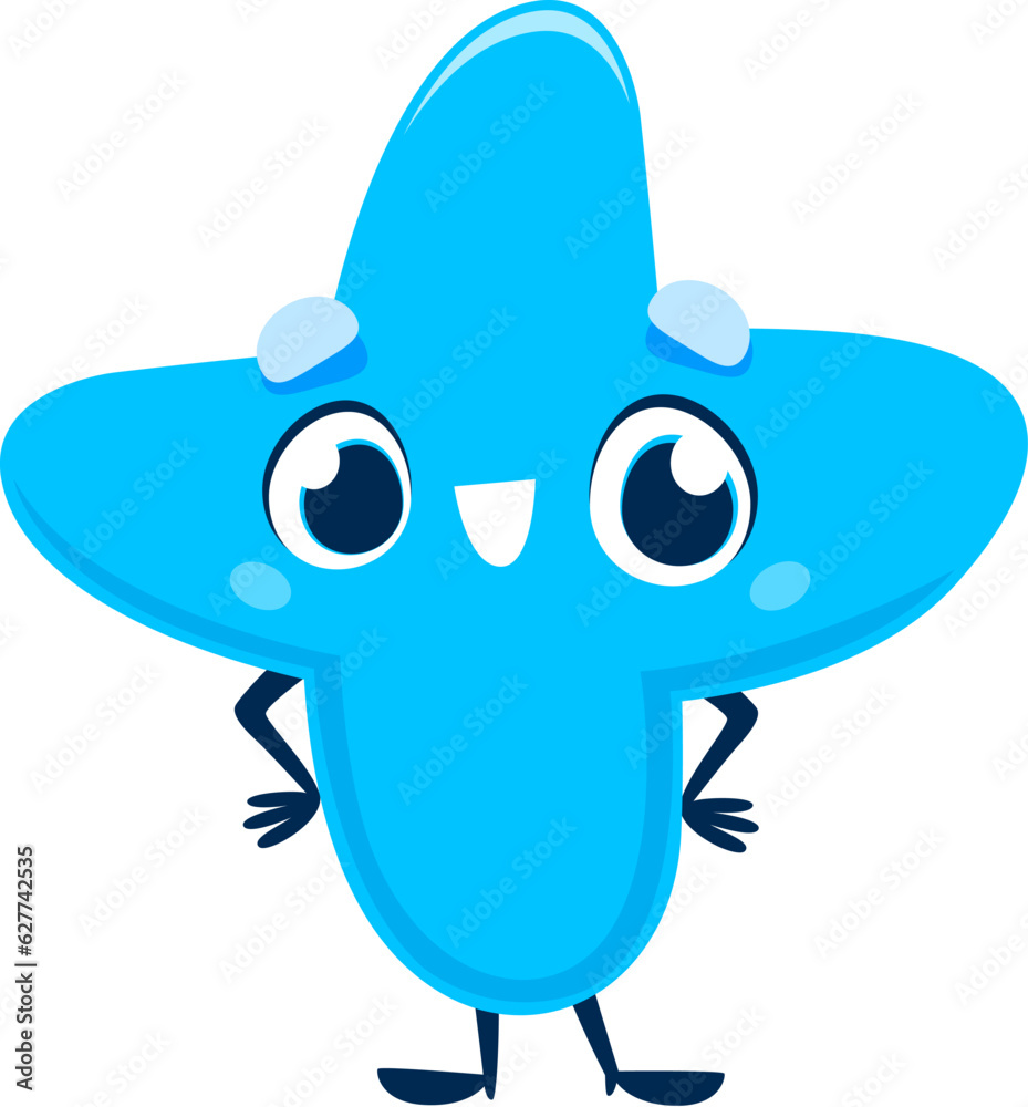 Cartoon cute funny plus symbol character with big eyes and happy smile ...