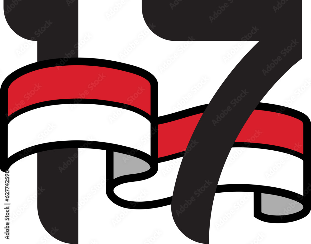 Bendera Merah Putih dan Angka 17 - Ilustrasi Kemerdekaan Indonesia ...