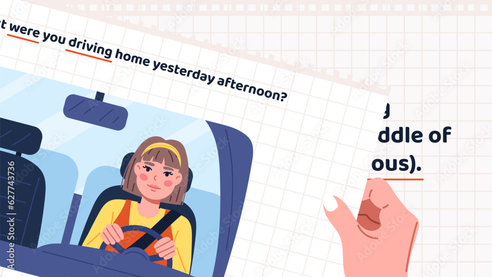 Basic English Grammar. Past continuous tense. Were you driving. Banner ...