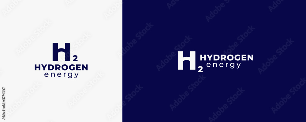 Hydrogen H2 logo concept. Renewable eco energy. Production of green ...