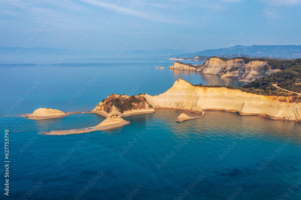 Beautiful view of Cape Drastis in the island of Corfu in Greece. Cape ...