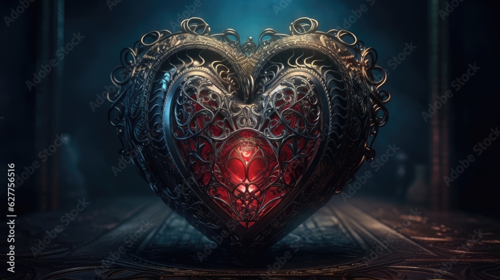 Gothic heart shaped , gothic styles. Created with generative AI. Stock ...