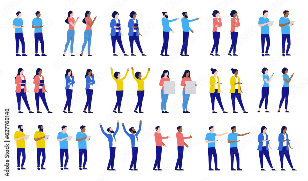 Work people collection - Vector illustrations of office businesspeople ...