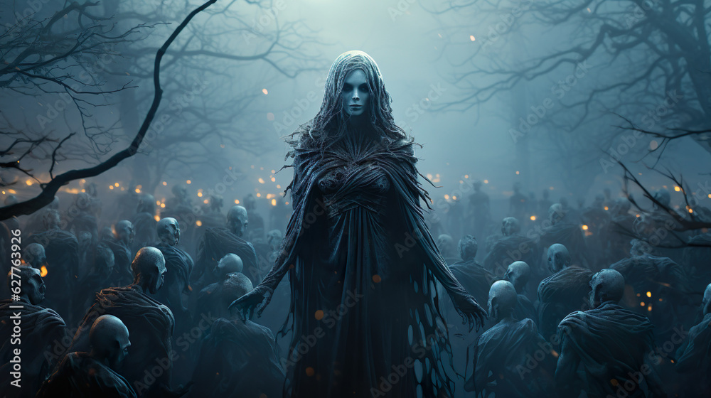 High Fantasy Character: An epic portrait of an evil undead demonic ...