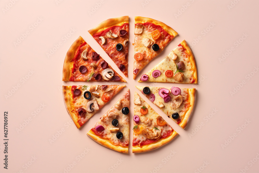 Pizza slices eating cafe restaurant italian menu modern technology ...