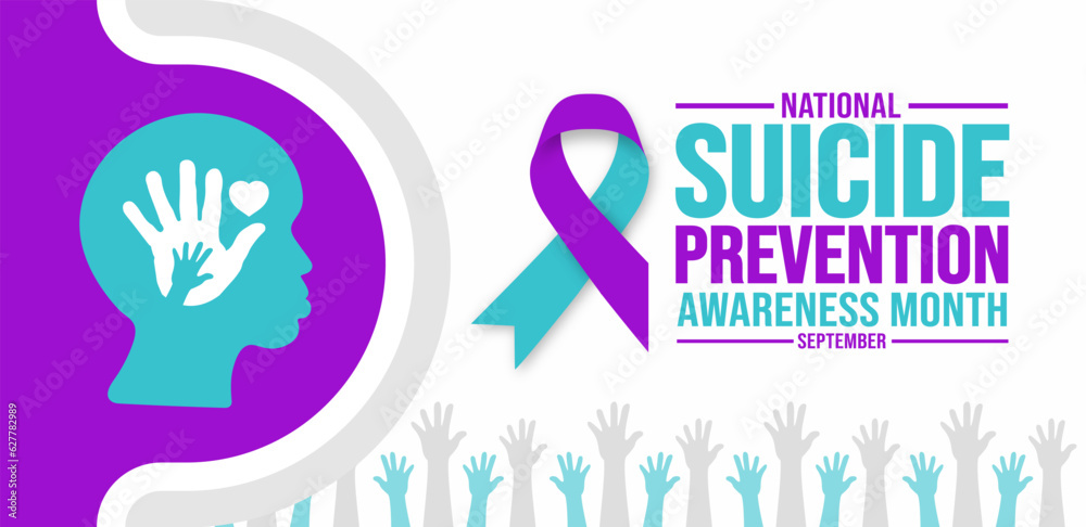 September is National Suicide Prevention Awareness Month background ...