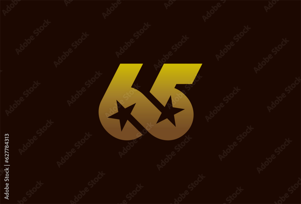 Number 65 Logo, Monogram number 65 formed from the infinity symbol with ...