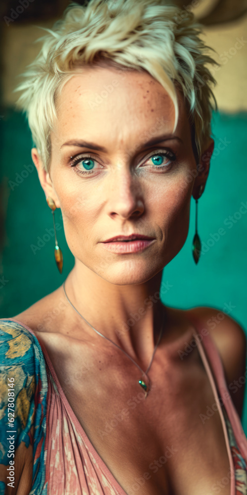 Radiant Beauty: Captivating Portrait of a Stunning 45-Year-Old Blonde ...
