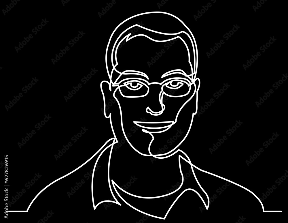 continuous line drawing vector illustration with FULLY EDITABLE STROKE ...