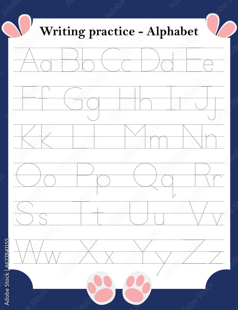 Alphabet letters tracing worksheet with all alphabet letters. Basic ...