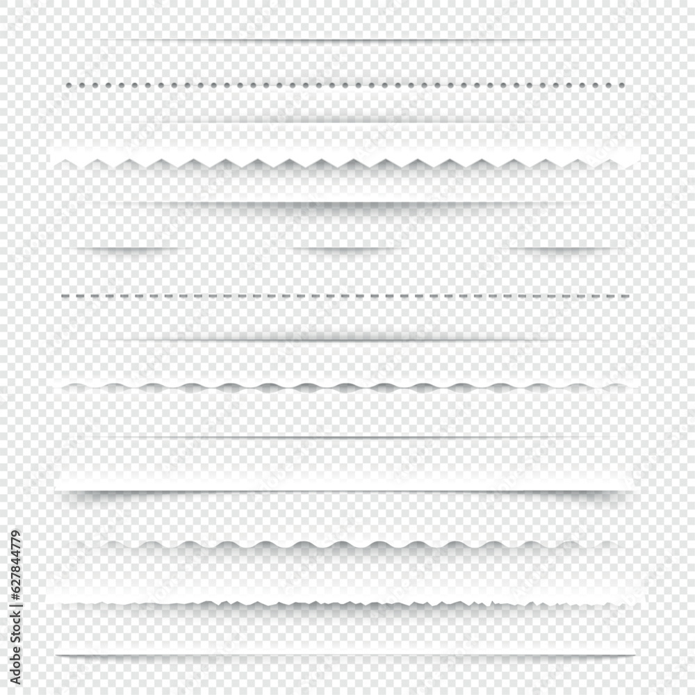 Horizontal dividers. Diagonal borders with holes and gaps for layout ...