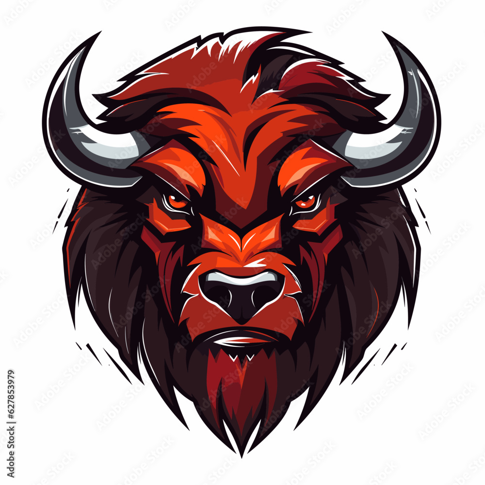 Esport vector logo bison, bison icon, bison head, vector, bull Stock ...