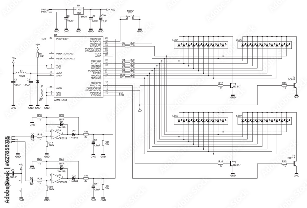 Schematic diagram of electronic device. Vector drawing electrical ...