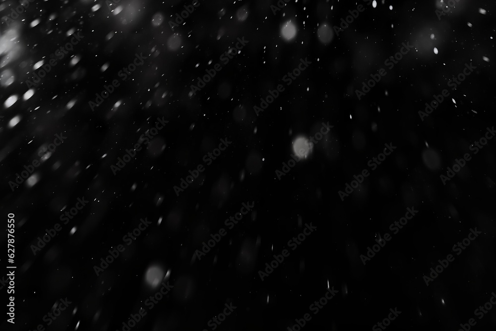 Snow on a black background. A graphic resource for editing or a blank ...