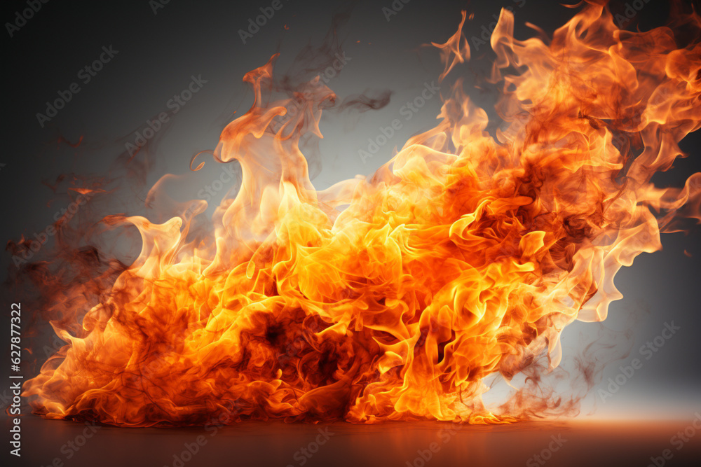 Fire isolated white backdrop background Generative AI Stock ...