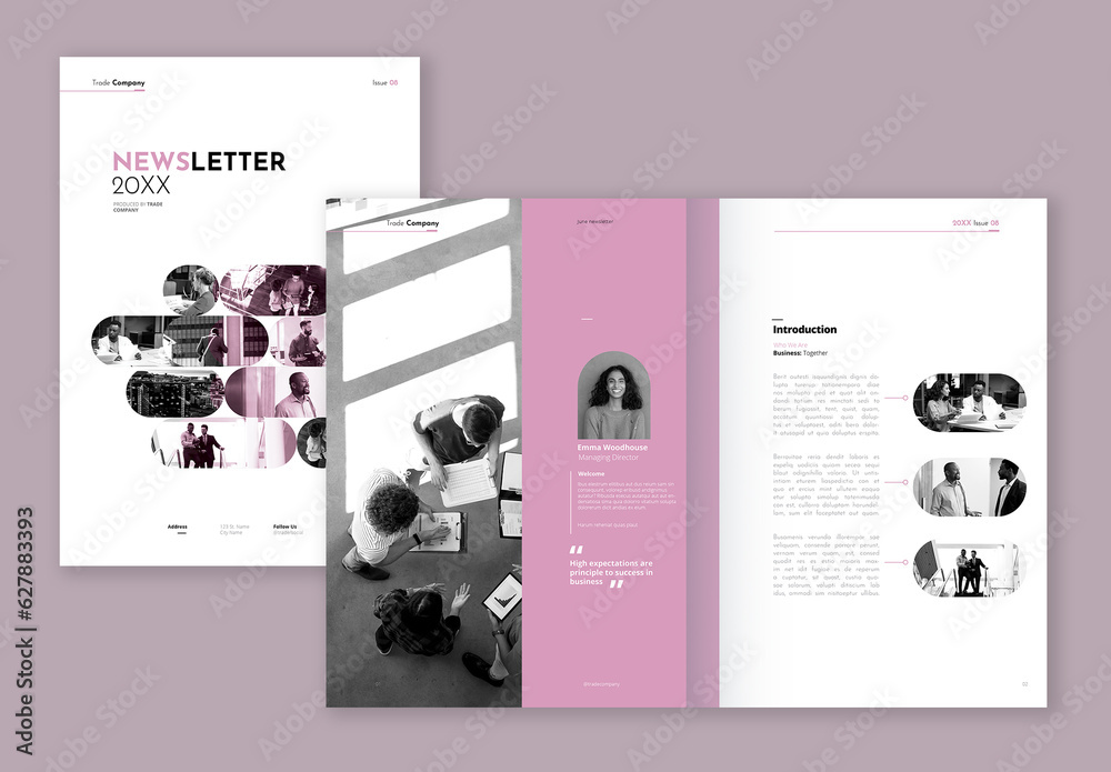 Modern and Clean Business Newsletter Layout Stock Template | Adobe Stock