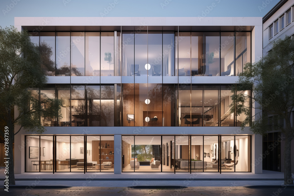 Contemporary Office Building Facade: Bright and Airy Space with Natural ...