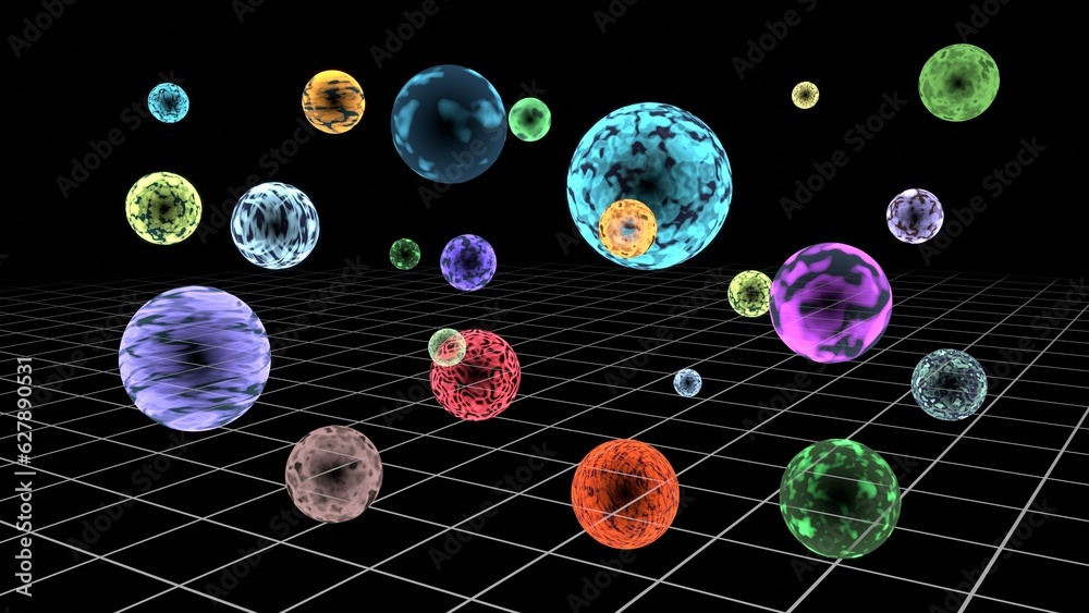multiverse dimensions 3d illustration, can be used to represent ...