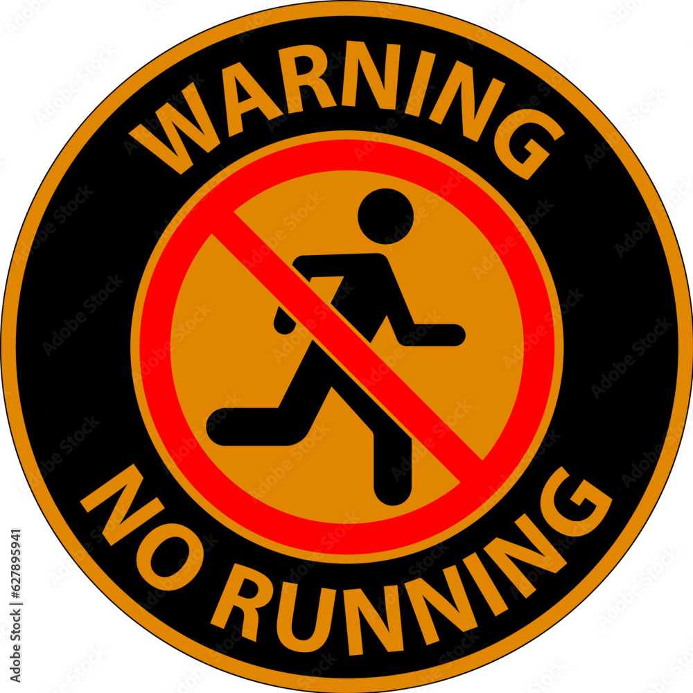 Prohibition Sign, No Running Symbol Stock Vector | Adobe Stock