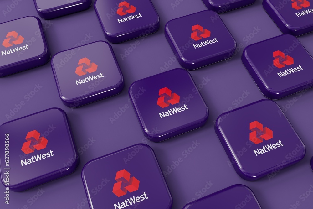 LONDON, UK - July 2023: Natwest bank company logo. 3D Rendering Stock ...