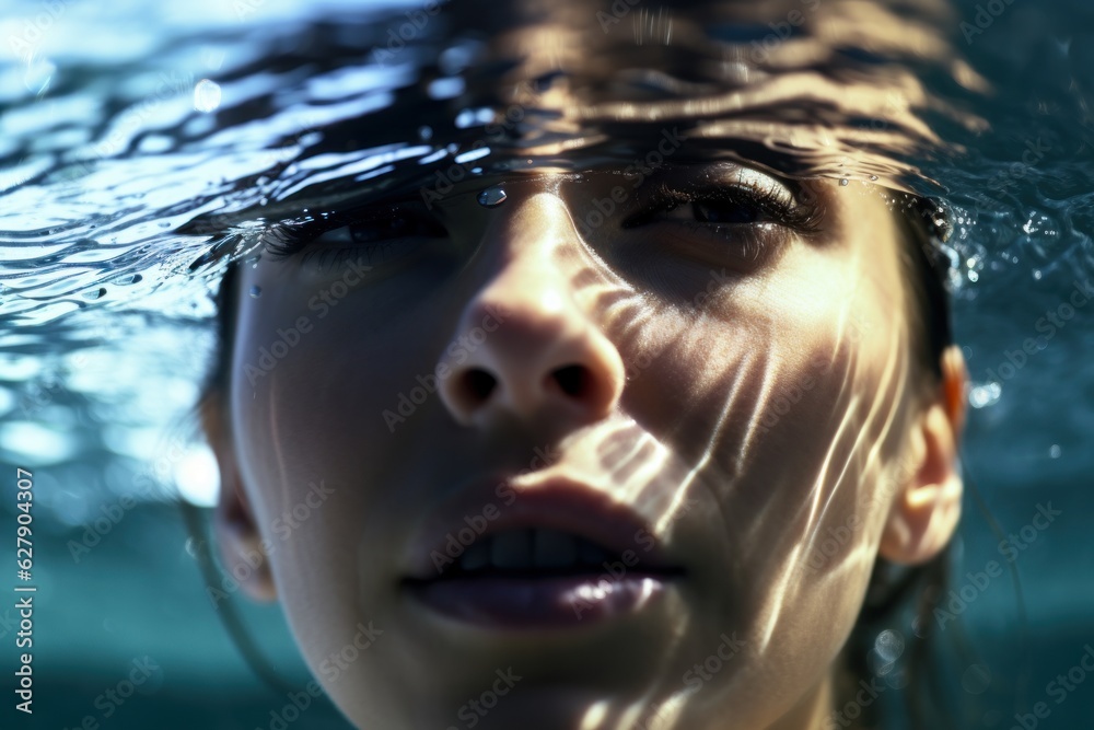 a close-up face photo portrait of a beautiful pretty model woman ...