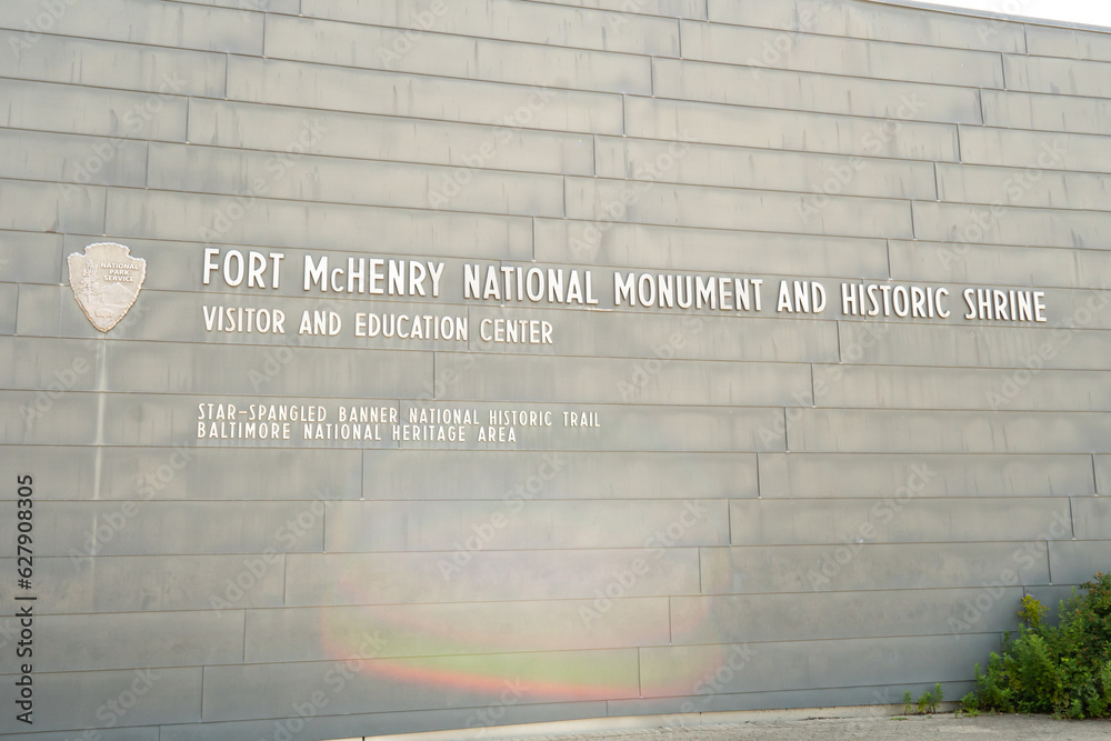 Baltimore, MD US - July 26, 2023: Exterior wall of the visitor center ...