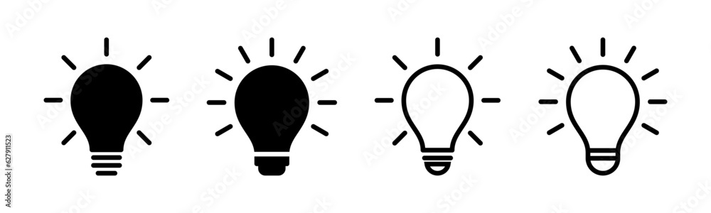 Lamp icon set illustration. Light bulb sign and symbol. idea symbol ...