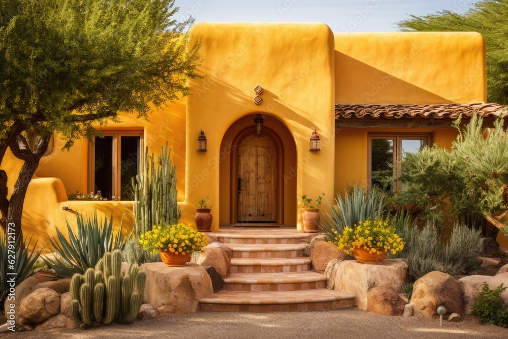 A stunning Tucson, Arizona residence boasting a fresh ranch-style ...