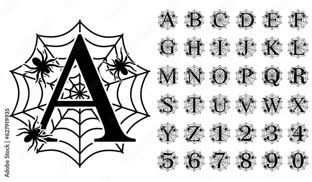 Halloween Alphabet Set Design Vector, Halloween Font Vector, Halloween ...