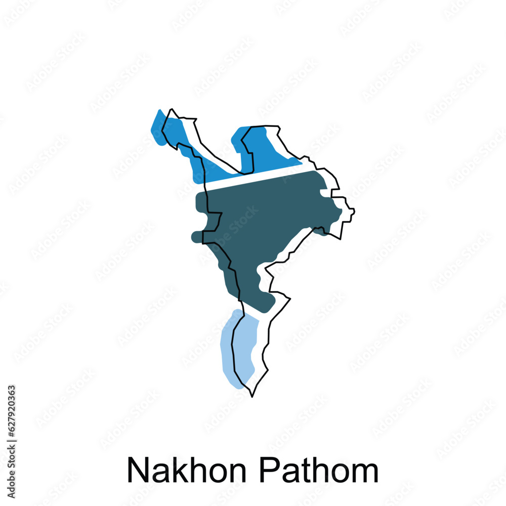 Map of Nakhon Pathom vector design template, national borders and ...