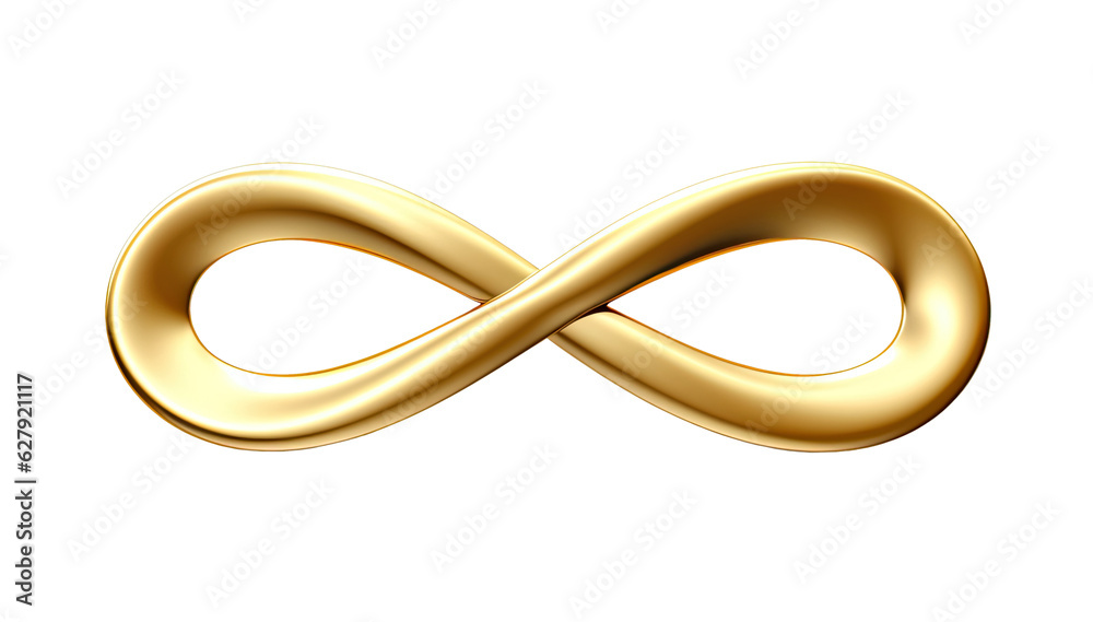 Golden infinity symbol isolated on white background Stock Illustration ...