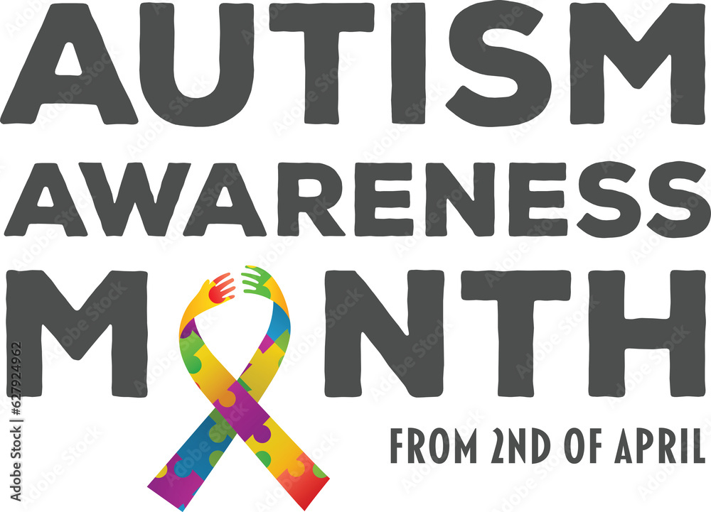 Digital png illustration of autism awareness month text on transparent ...