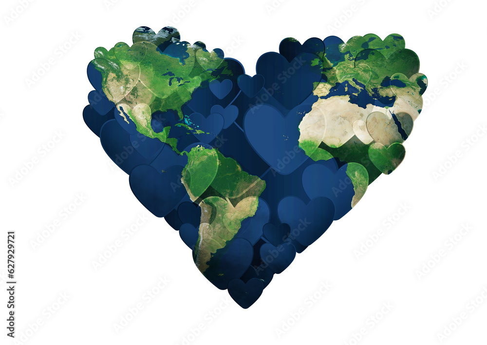 Digital png illustration of globe of hearts on transparent background ...