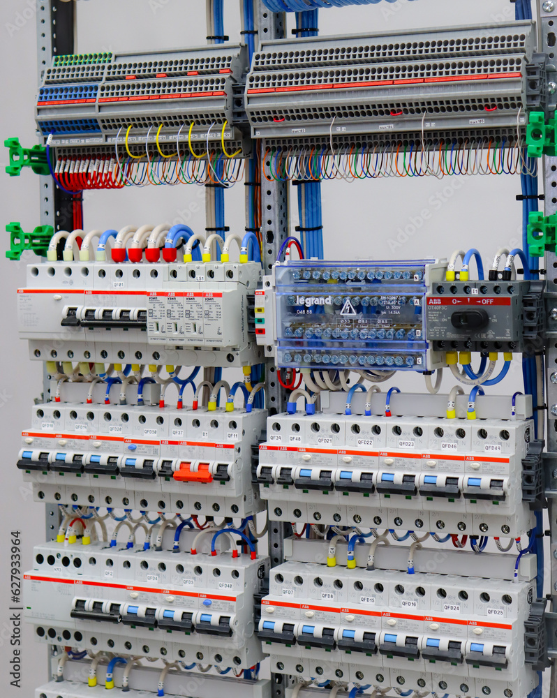 Electric automation switchboard for managing groups of loads in the ...