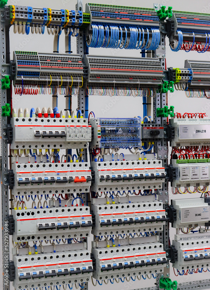 Electric automation switchboard for managing groups of loads in the ...