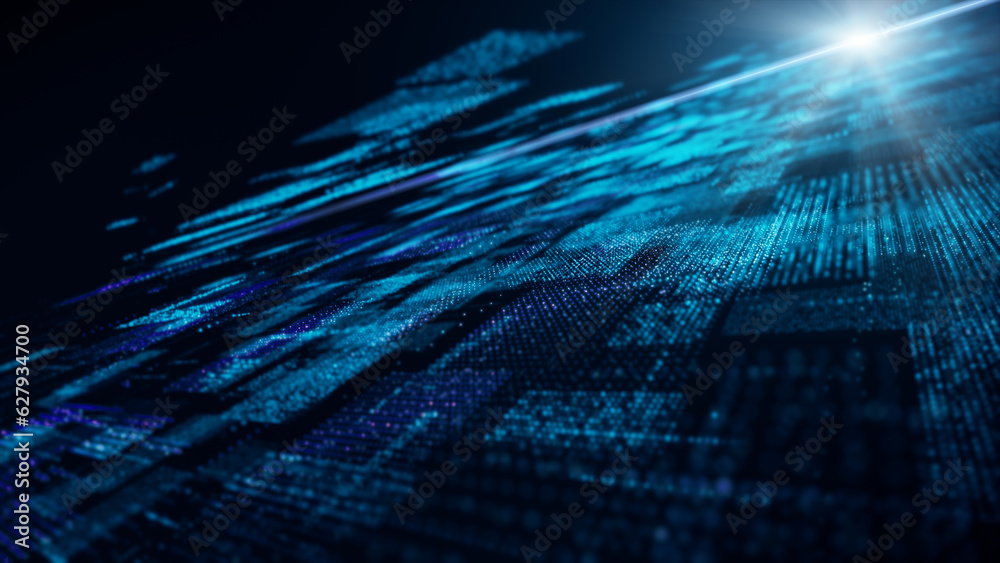 Immersive cyber space with captivating motion abstract matrix particles ...