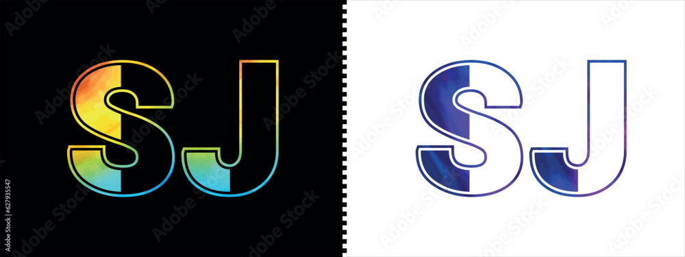 Letter SJ logo design vector template. Creative modern luxurious ...