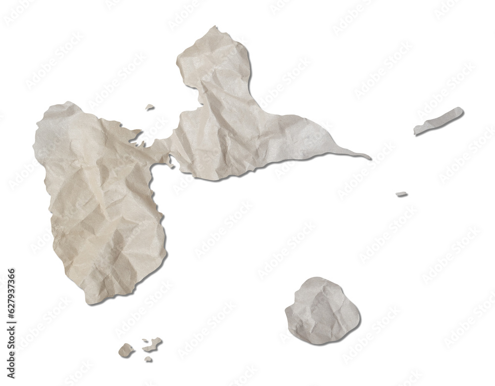island map paper texture cut out on white background.. Stock Photo ...