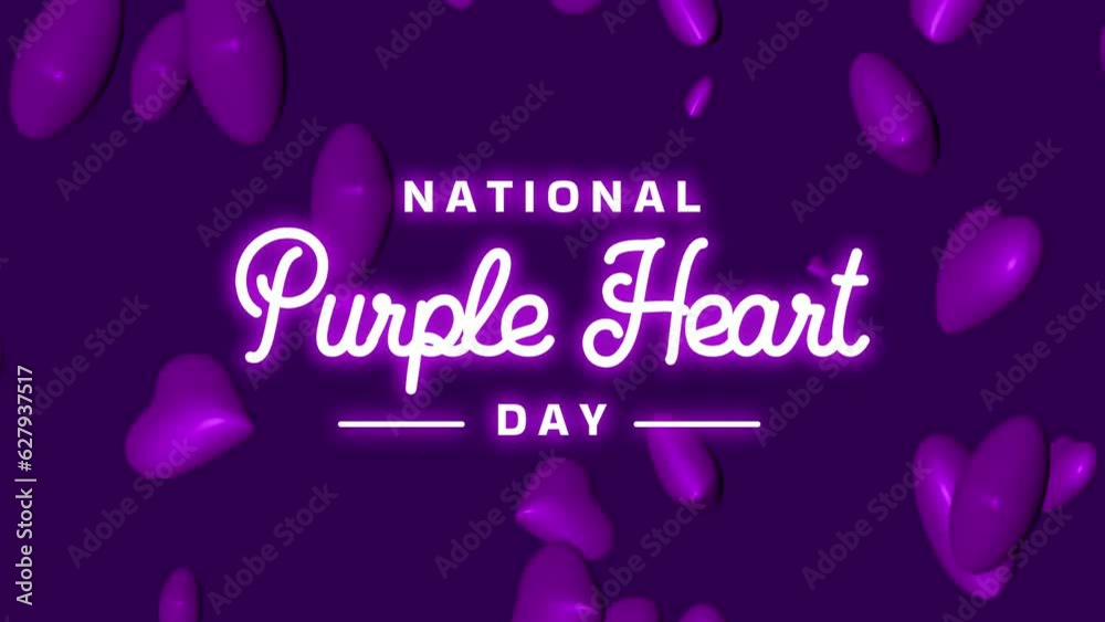 National Purple Heart Day. Handwritten animation of Purple Heart Day on ...
