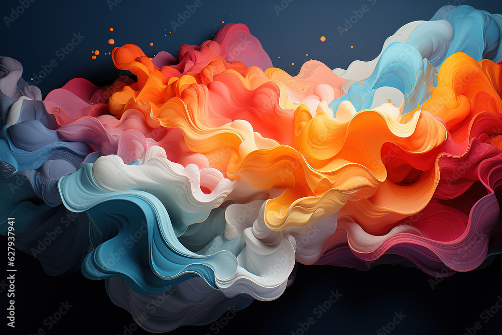 Multi layers color texture 3D papercut layers in gradient vector banner ...