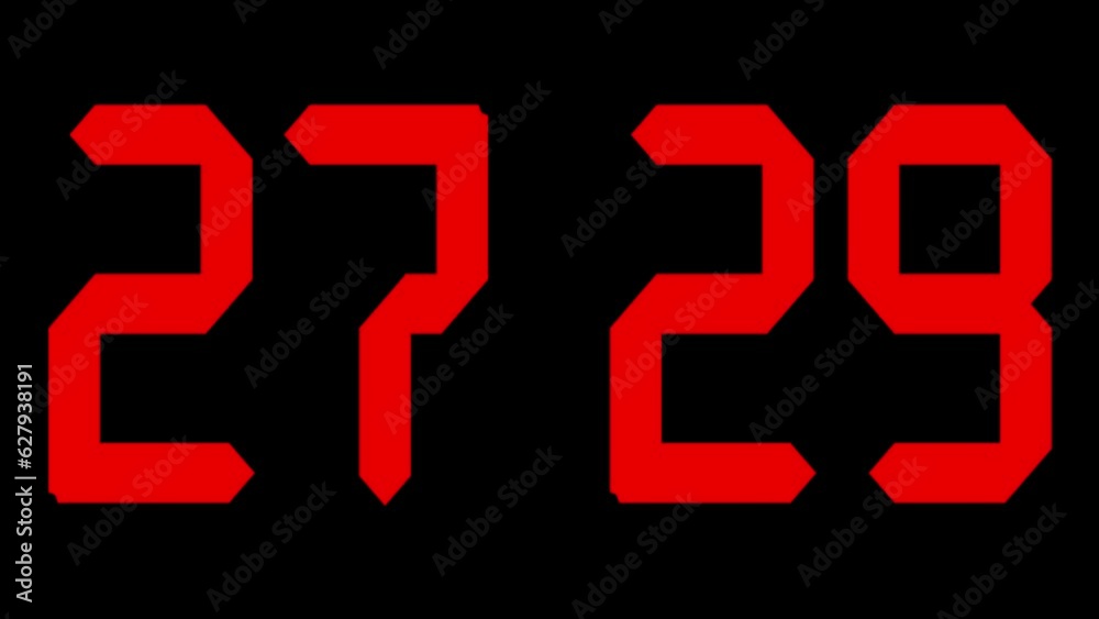 Eye-catching countdown animation with a time counter rapidly counting ...