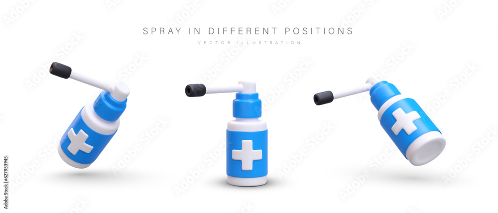 Vecteur Stock Realistic oral medicinal spray. Long nozzle for mouth and ...