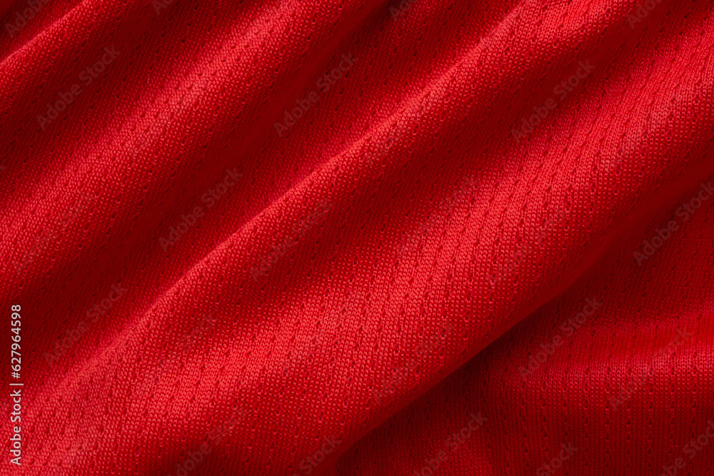 Red sports clothing fabric football shirt jersey texture background ...